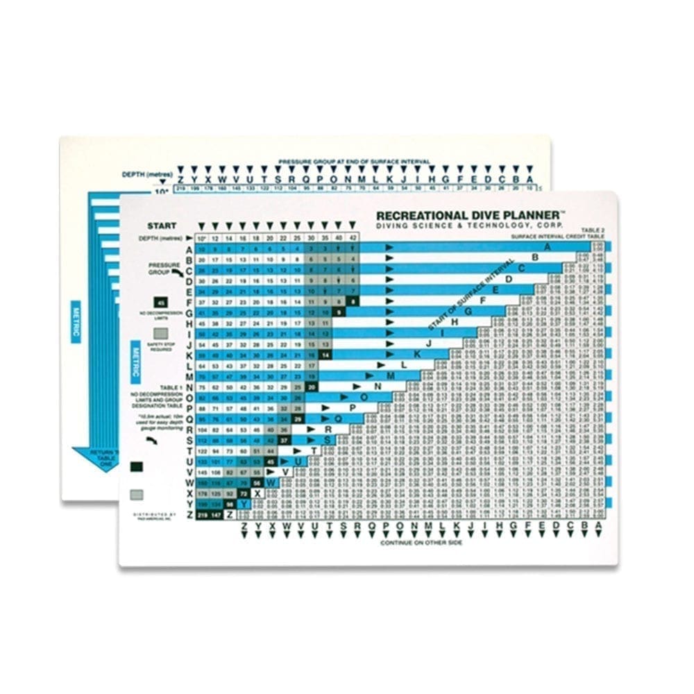 PADI RDP Table with Instructions for Use booklet | Dive Gear Australia